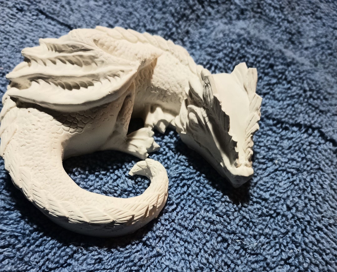 Sleeping Baby Dragon - Ready to Paint Plaster - Etsy