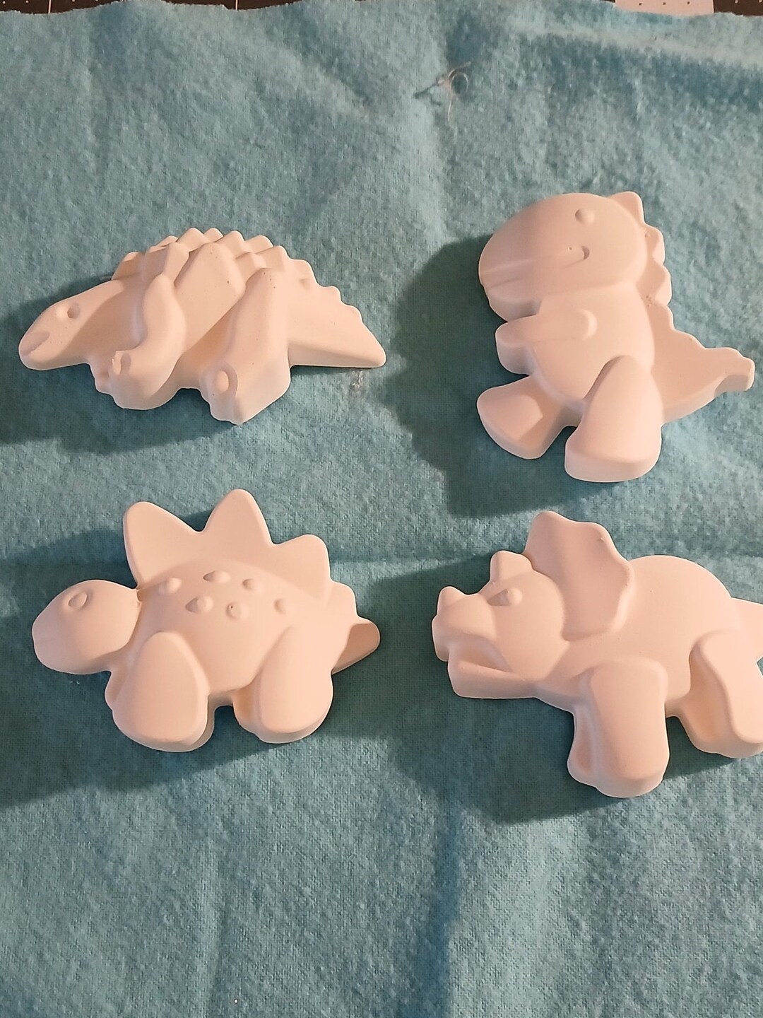 Cute Dinosaur Magnets Ready to Paint Plaster - Set of 4 - Etsy