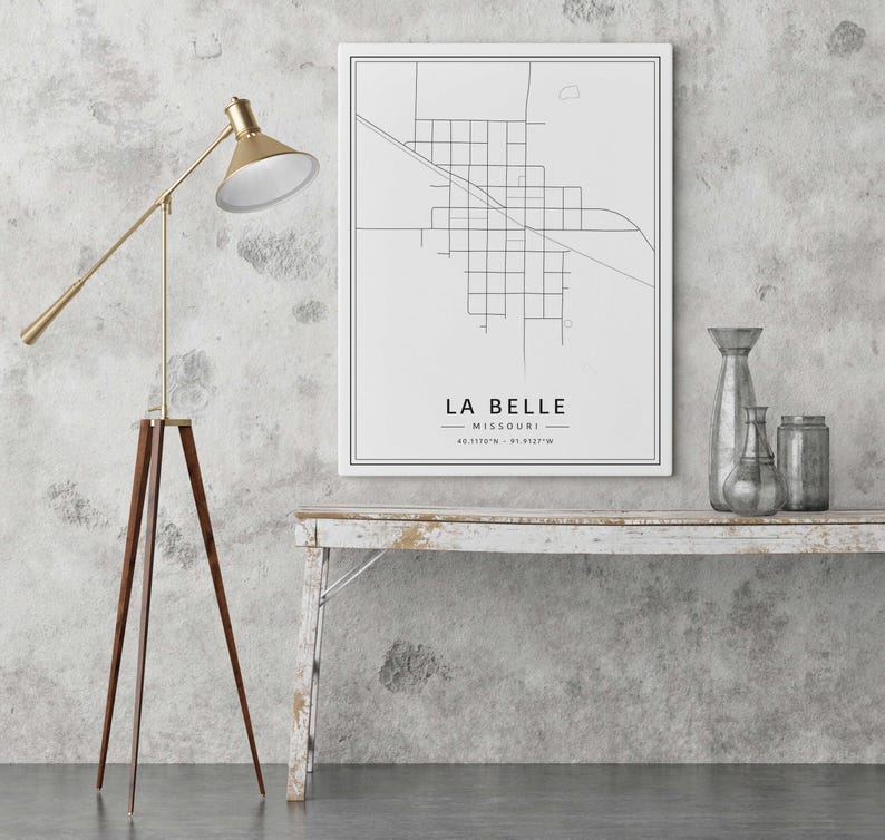 La Belle MO Street Map Print | Acrylic Glass La Belle City Map Print ...