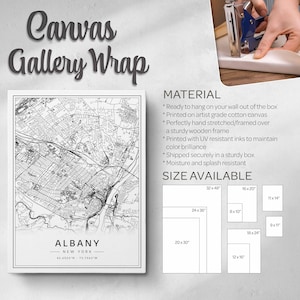 Albany NY Street Map Print | Acrylic Glass Albany City Map Print ...