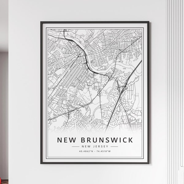 New Brunswick Map - Etsy