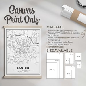 Canton NC Street Map Print | Acrylic Glass Canton City Map Print ...