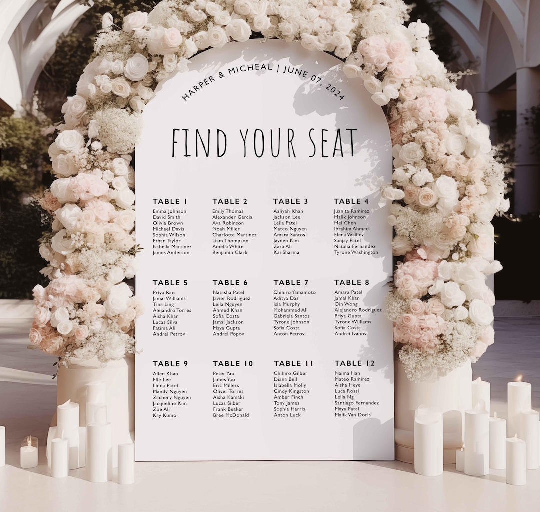 Wedding Seating Chart Acrylic Sign Acrylic Table Seating Chart Wedding ...