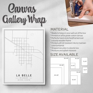 La Belle MO Street Map Print | Acrylic Glass La Belle City Map Print ...