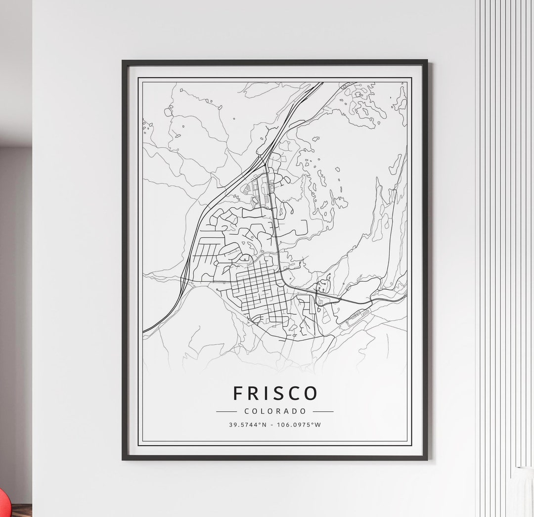 Frisco Colorado Street Map Print | Acrylic Glass Frisco City Map Print ...