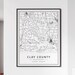 Clay County MS Street Map Print | Acrylic Glass Clay County Map Print ...
