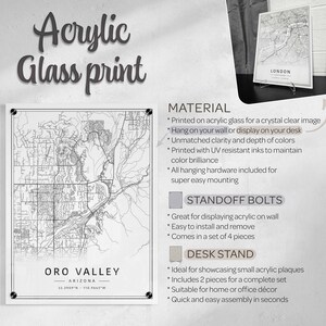 Oro Valley Arizona Street Map Print | Acrylic Oro Valley Map Print ...