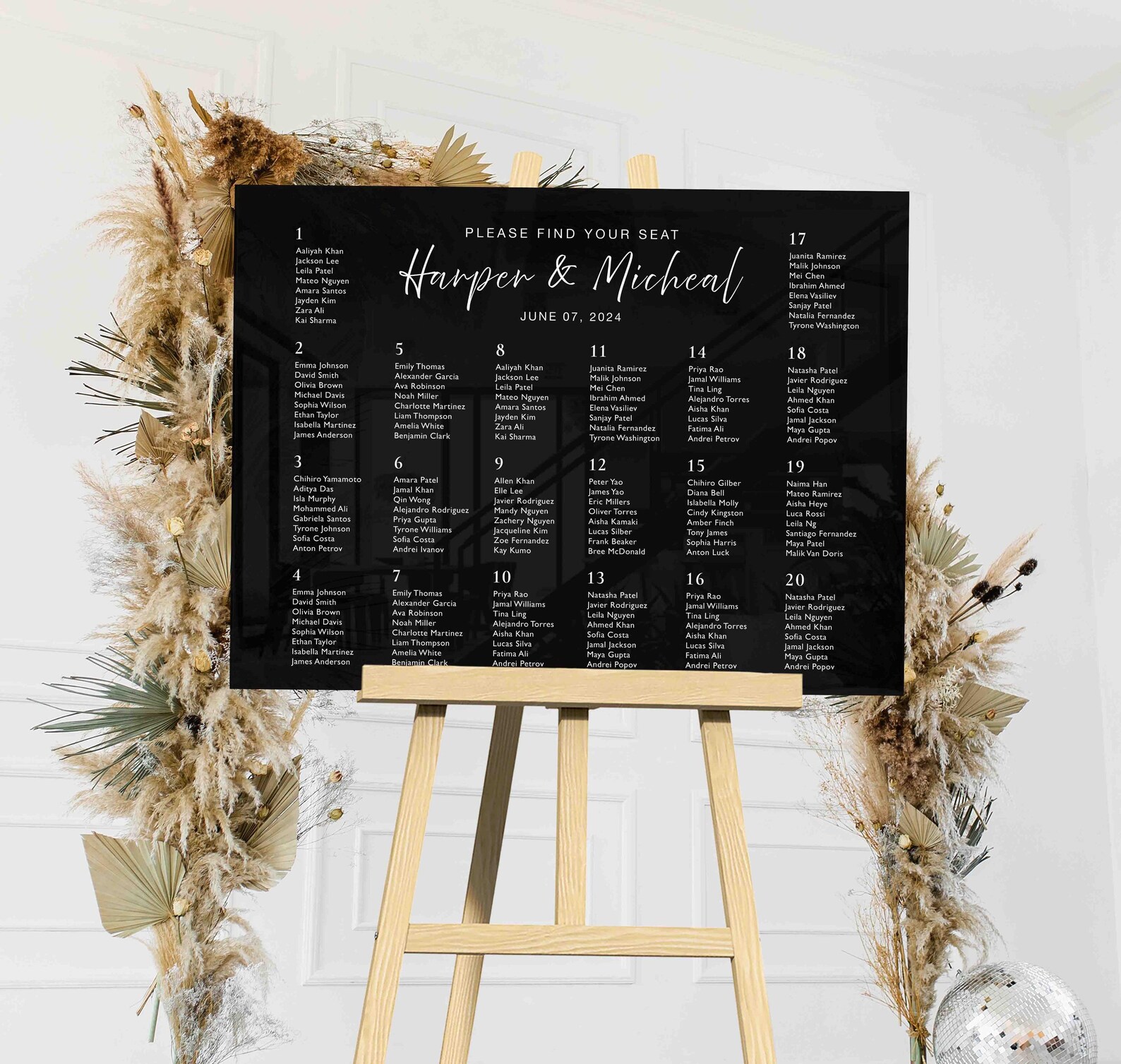 Wedding Seating Chart Acrylic Sign | Acrylic Table Seating Chart ...