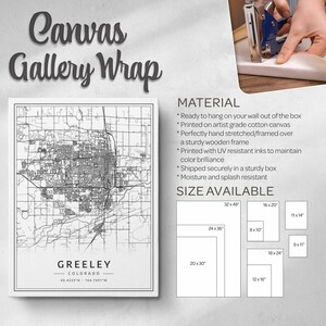 Greeley Colorado Street Map Print | Acrylic Glass Greeley City Map ...