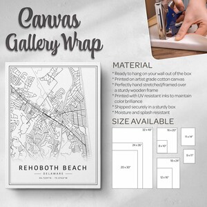 Rehoboth Beach DE Street Map Print | Acrylic Rehoboth Beach Map Print ...