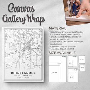 Rhinelander WI Street Map Print | Acrylic Glass Rhinelander City Map ...