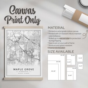 Maple Grove MN Street Map Print | Acrylic Glass Maple Grove City Map ...