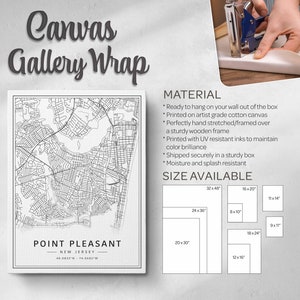 Point Pleasant NJ Street Map Print | Acrylic Glass Point Pleasant City ...