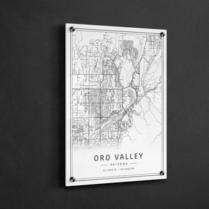 Oro Valley Arizona Street Map Print | Acrylic Oro Valley Map Print ...