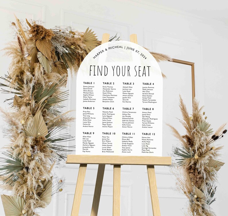 Wedding Seating Chart Acrylic Sign Acrylic Table Seating Chart Wedding ...