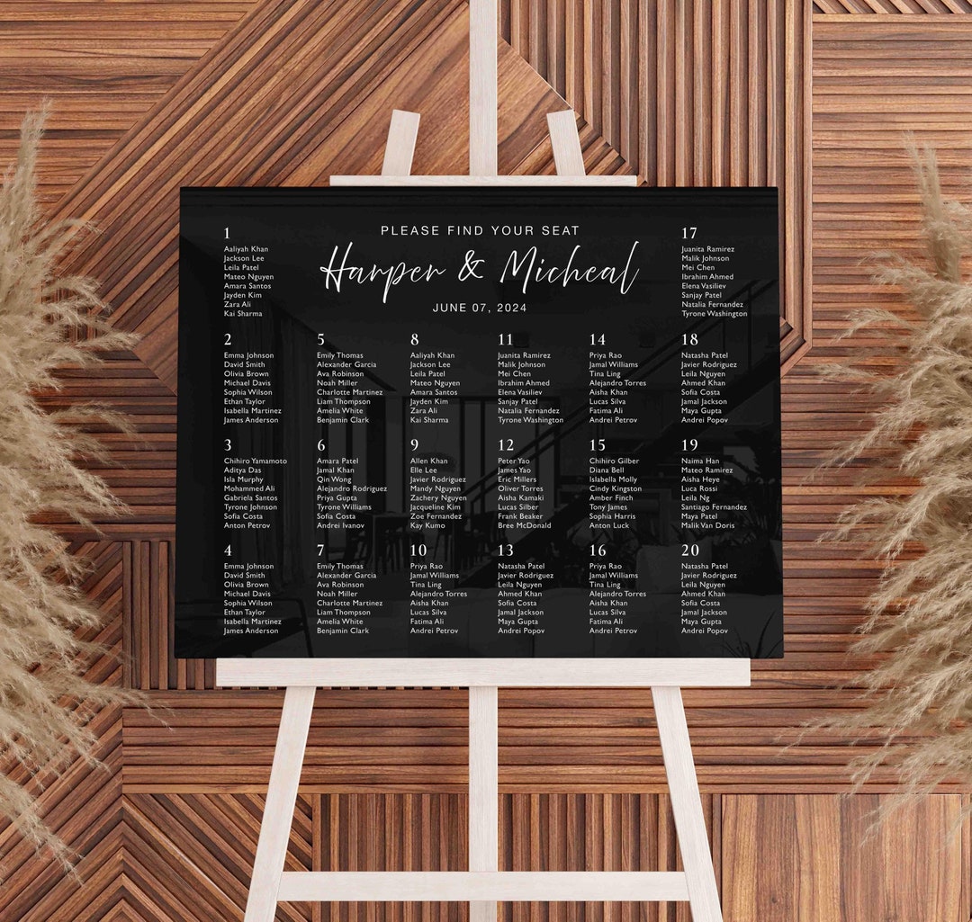 Wedding Seating Chart Acrylic Sign Acrylic Table Seating Chart Wedding ...