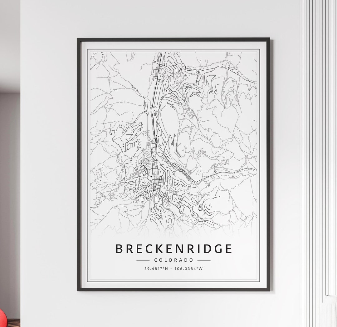 Breckenridge CO Street Map Print | Acrylic Glass Breckenridge City Map ...