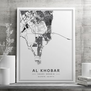 Al Khobar Street Map Print | Acrylic Glass Al Khobar City Map Print ...