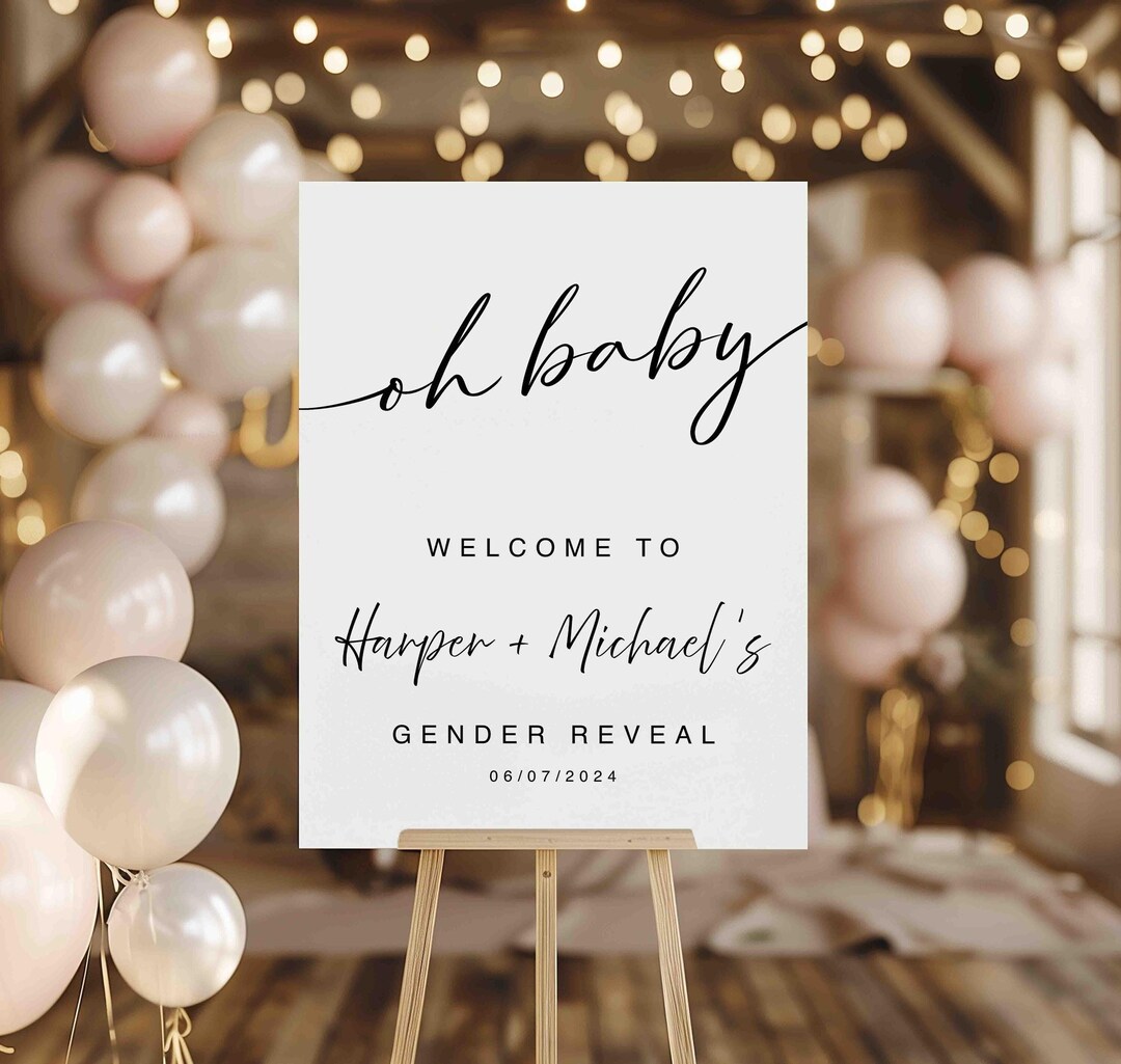 Acrylic Gender Reveal Welcome Sign Custom Gender Reveal Sign ...
