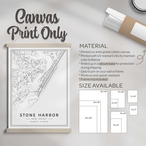 Stone Harbor NJ Street Map Print | Acrylic Glass Stone Harbor Map Print ...