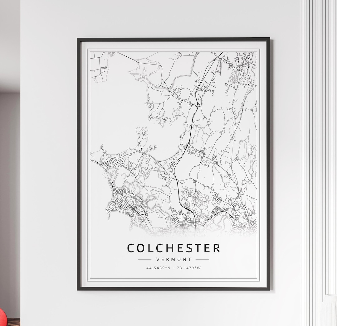 Colchester Connecticut Street Map Print | Acrylic Colchester Map Print ...