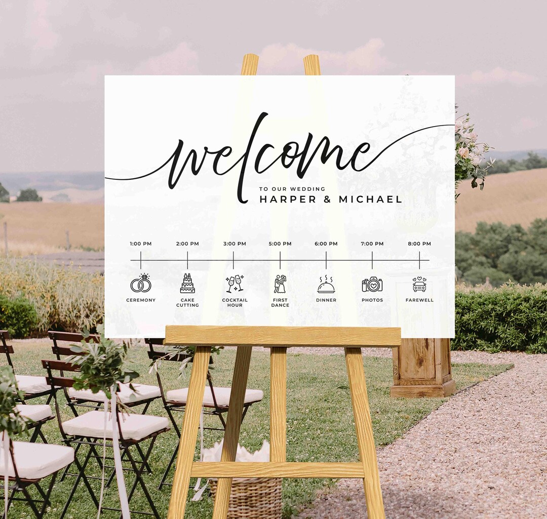 Order of the Day Wedding Sign Order of Events Sign Custom Wedding ...