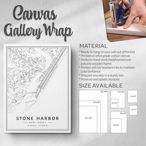 Stone Harbor NJ Street Map Print | Acrylic Glass Stone Harbor Map Print ...