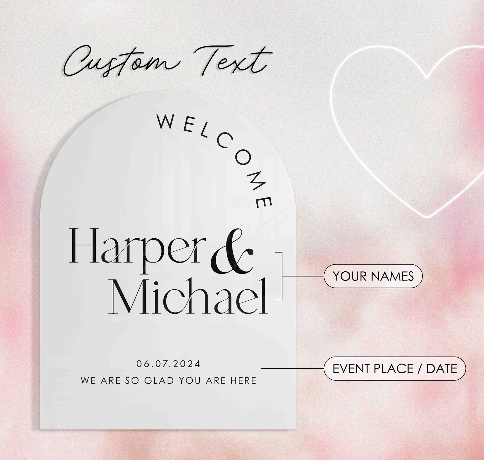 Acrylic Wedding Welcome Sign | Entrance Wedding Sign | Custom Wedding ...