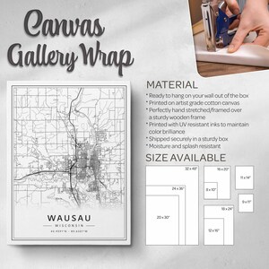 Wausau Wisconsin Street Map Print | Acrylic Glass Wausau City Map Print ...