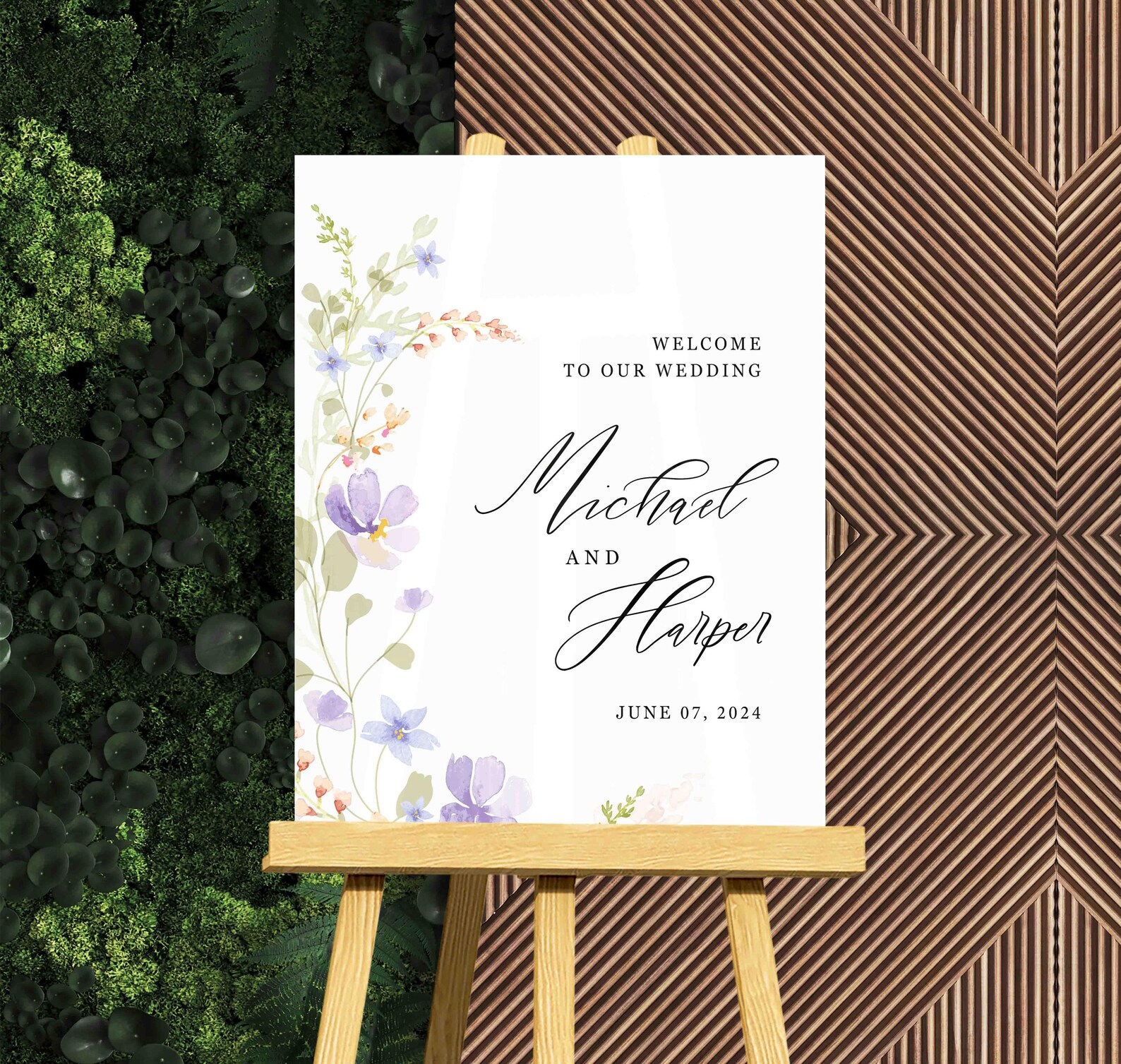 Acrylic Wedding Welcome Sign | Floral Entrance Wedding Sign | Custom ...