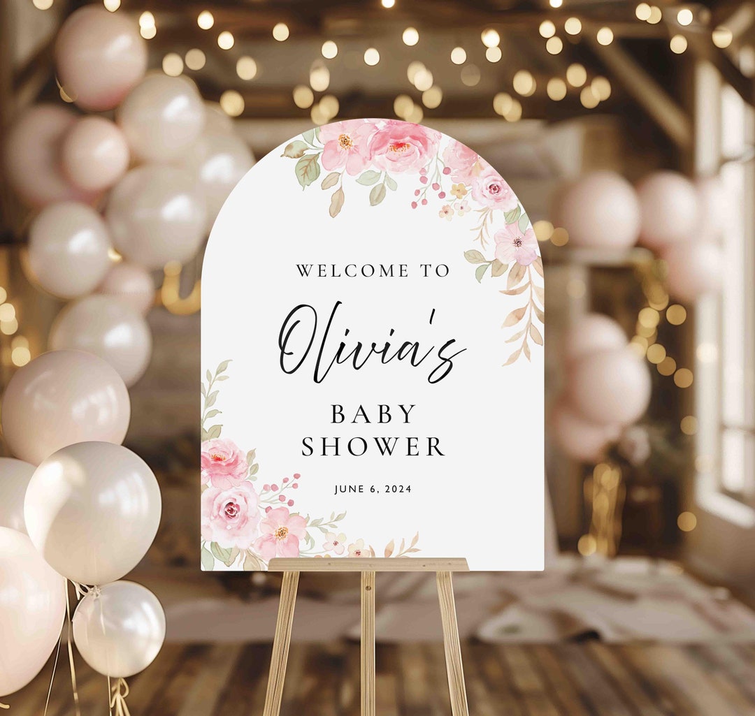 Acrylic Baby Shower Welcome Sign | Custom Baby Shower Sign ...