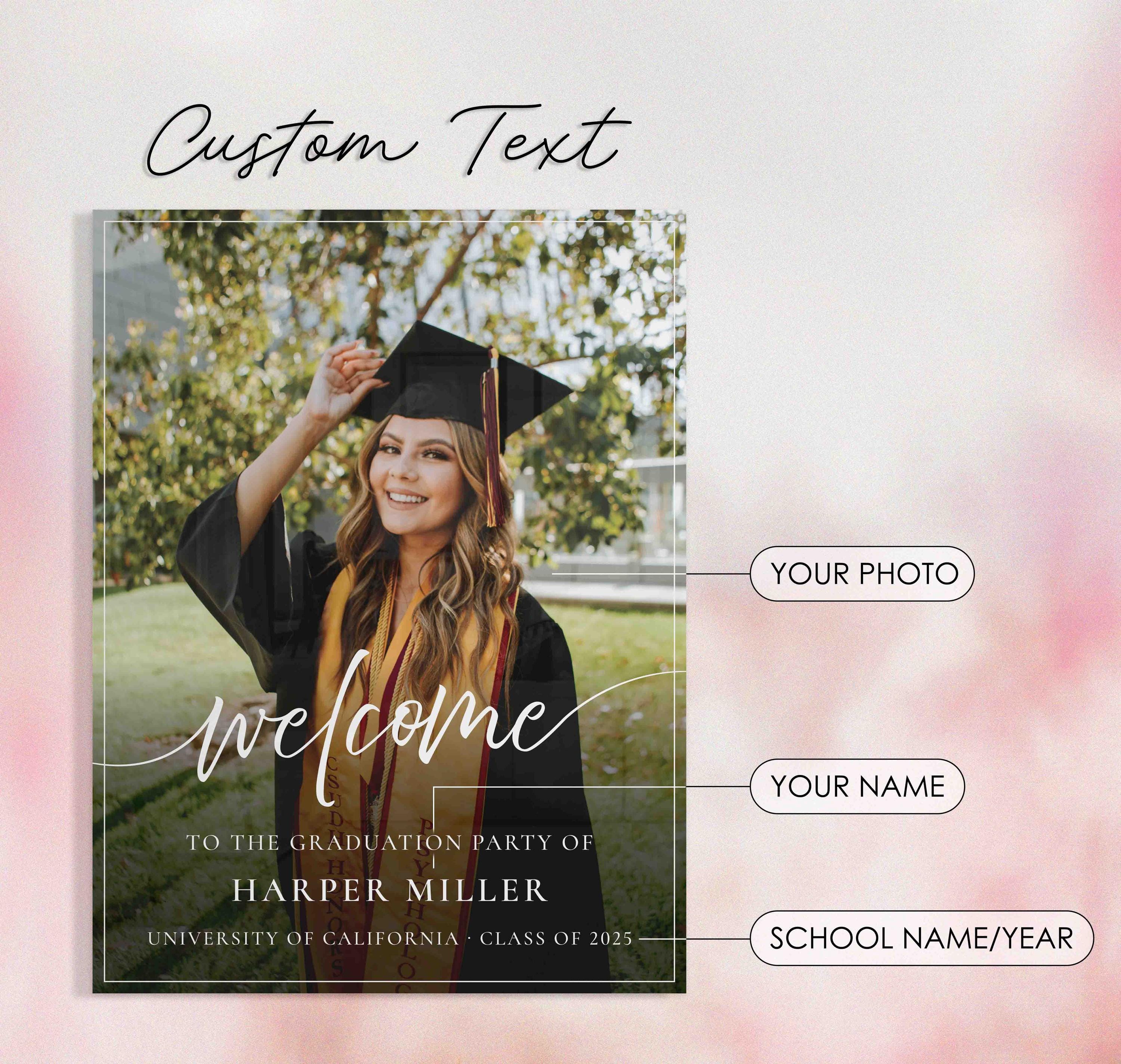 Acrylic Graduation Party Sign | Custom Graduation Sign | Personalized ...