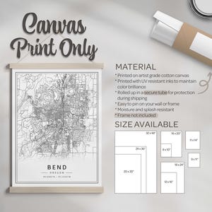 Bend Oregon Street Map Print | Acrylic Glass Bend City Map Print ...