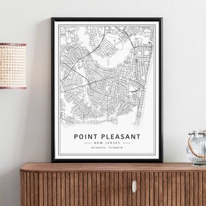 Point Pleasant NJ Street Map Print | Acrylic Glass Point Pleasant City ...