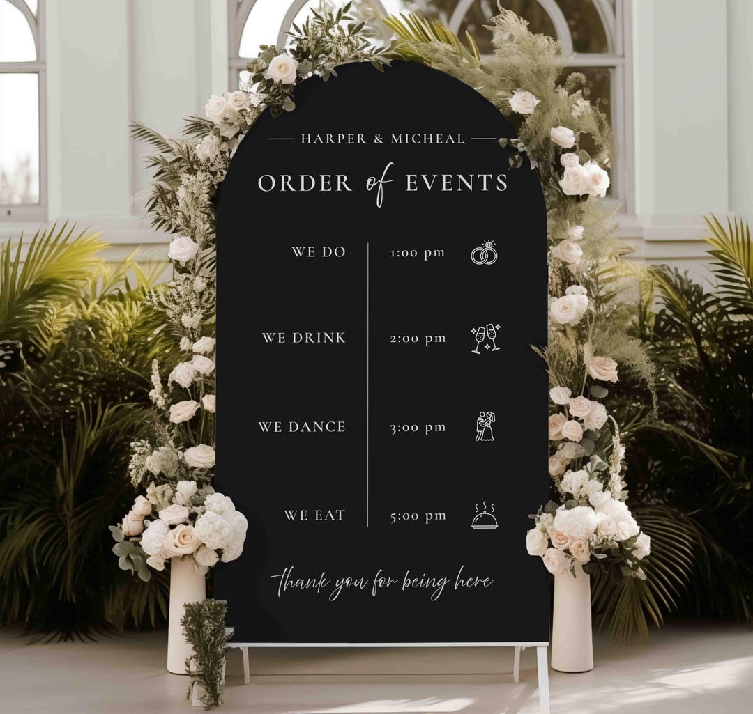 Order of the Day Wedding Sign | Order of Events Sign | Custom Wedding ...
