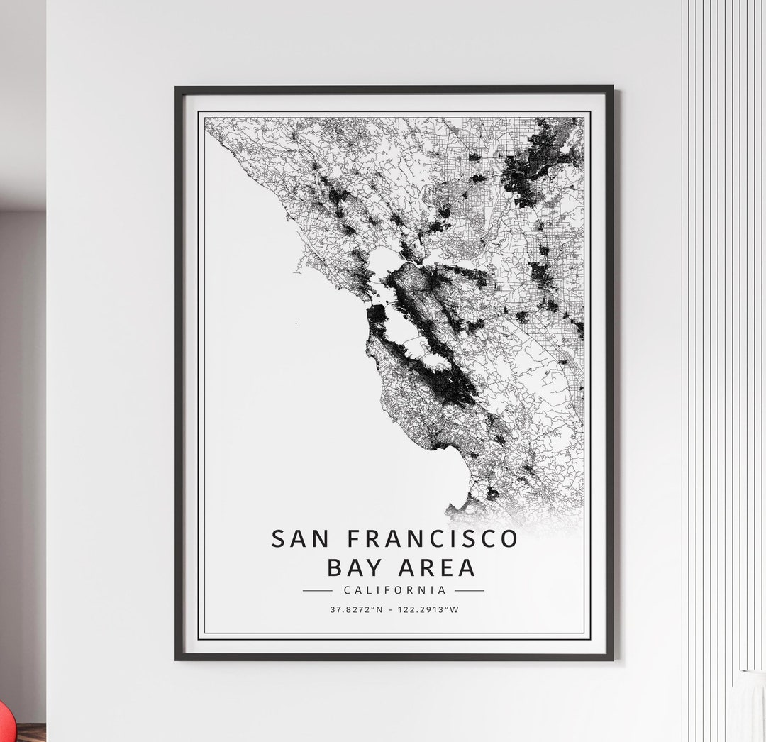 San Francisco Bay Area Street Map Print | Acrylic Glass San Francisco ...