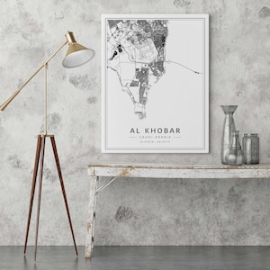 Al Khobar Street Map Print | Acrylic Glass Al Khobar City Map Print ...