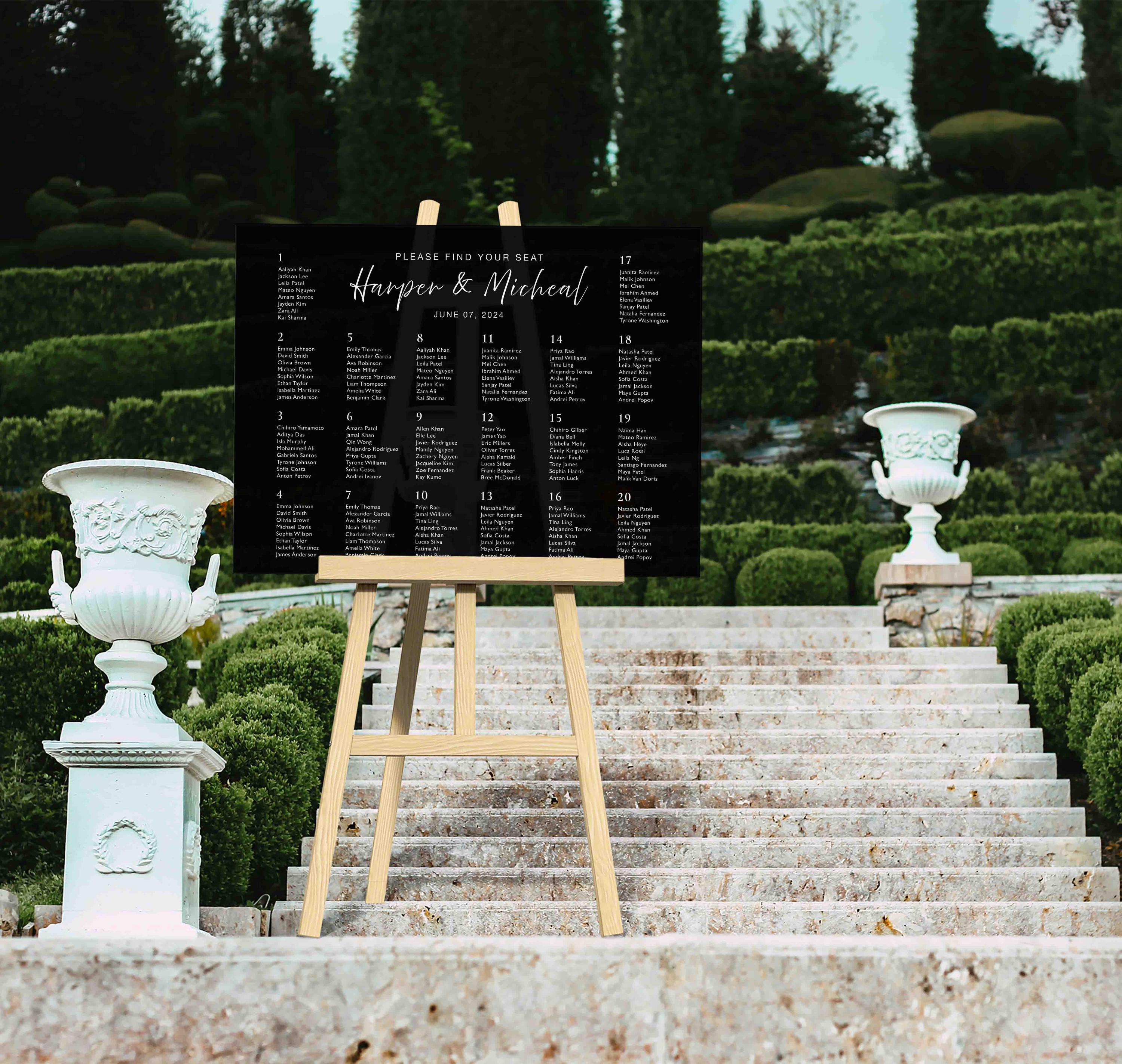 Wedding Seating Chart Acrylic Sign | Acrylic Table Seating Chart ...