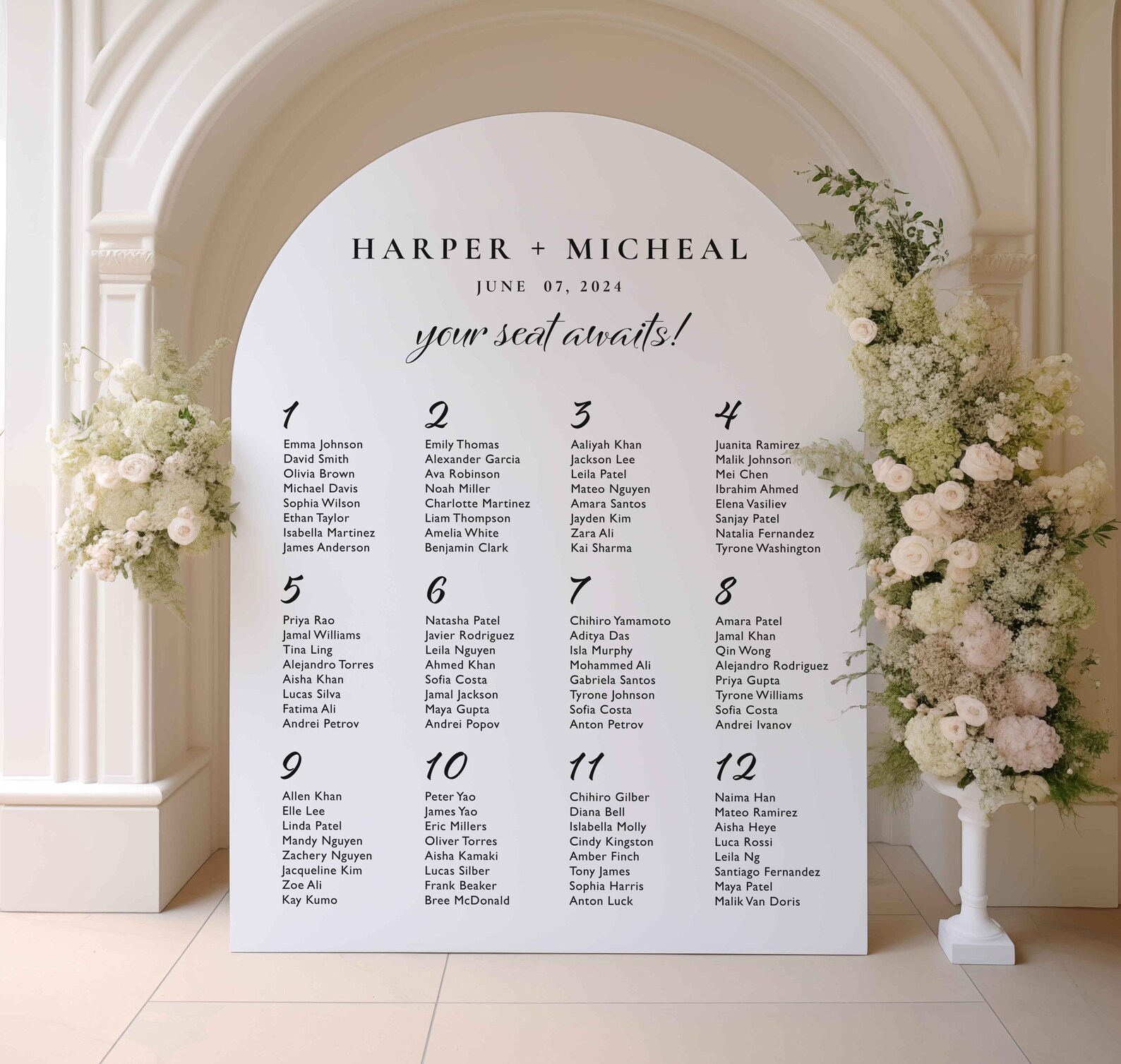 Wedding Seating Chart Acrylic Sign | Acrylic Table Seating Chart ...