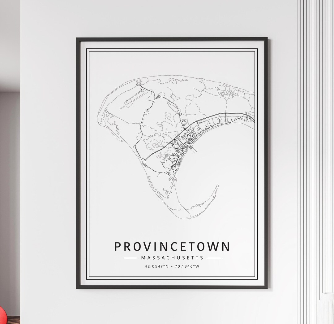 Provincetown MA Street Map Print | Acrylic Glass Provincetown Map Print ...