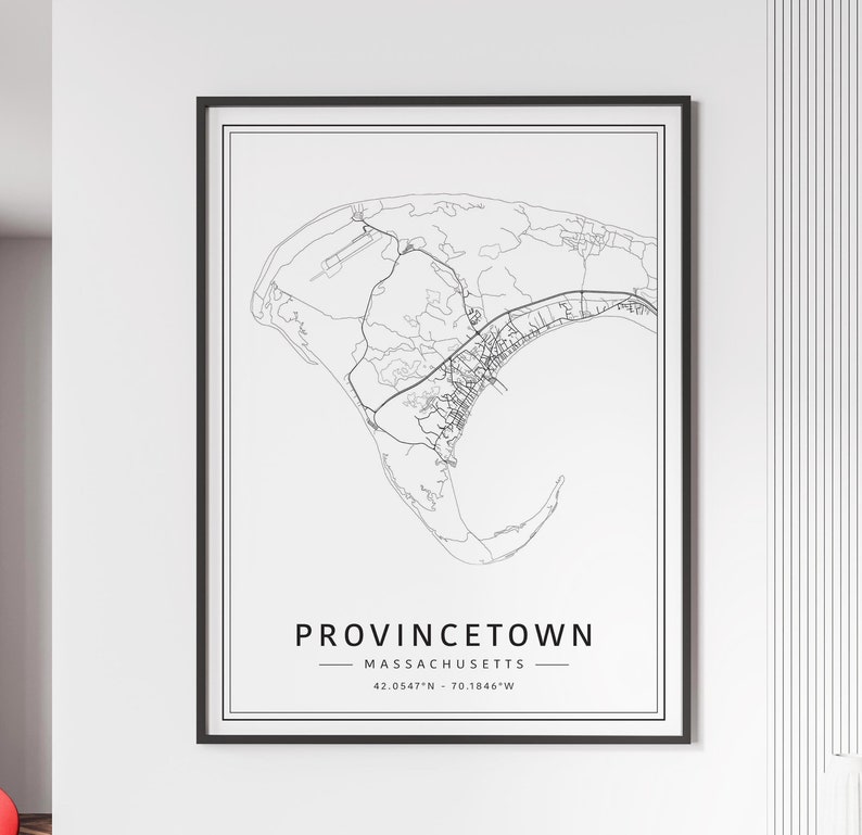 Provincetown MA Street Map Print Acrylic Glass Provincetown Map Print ...