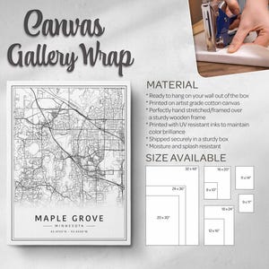 Maple Grove MN Street Map Print | Acrylic Glass Maple Grove City Map ...