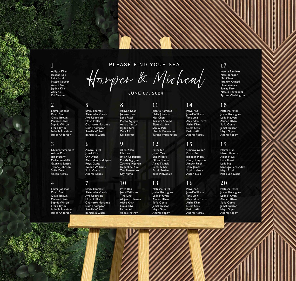 Wedding Seating Chart Acrylic Sign | Acrylic Table Seating Chart ...
