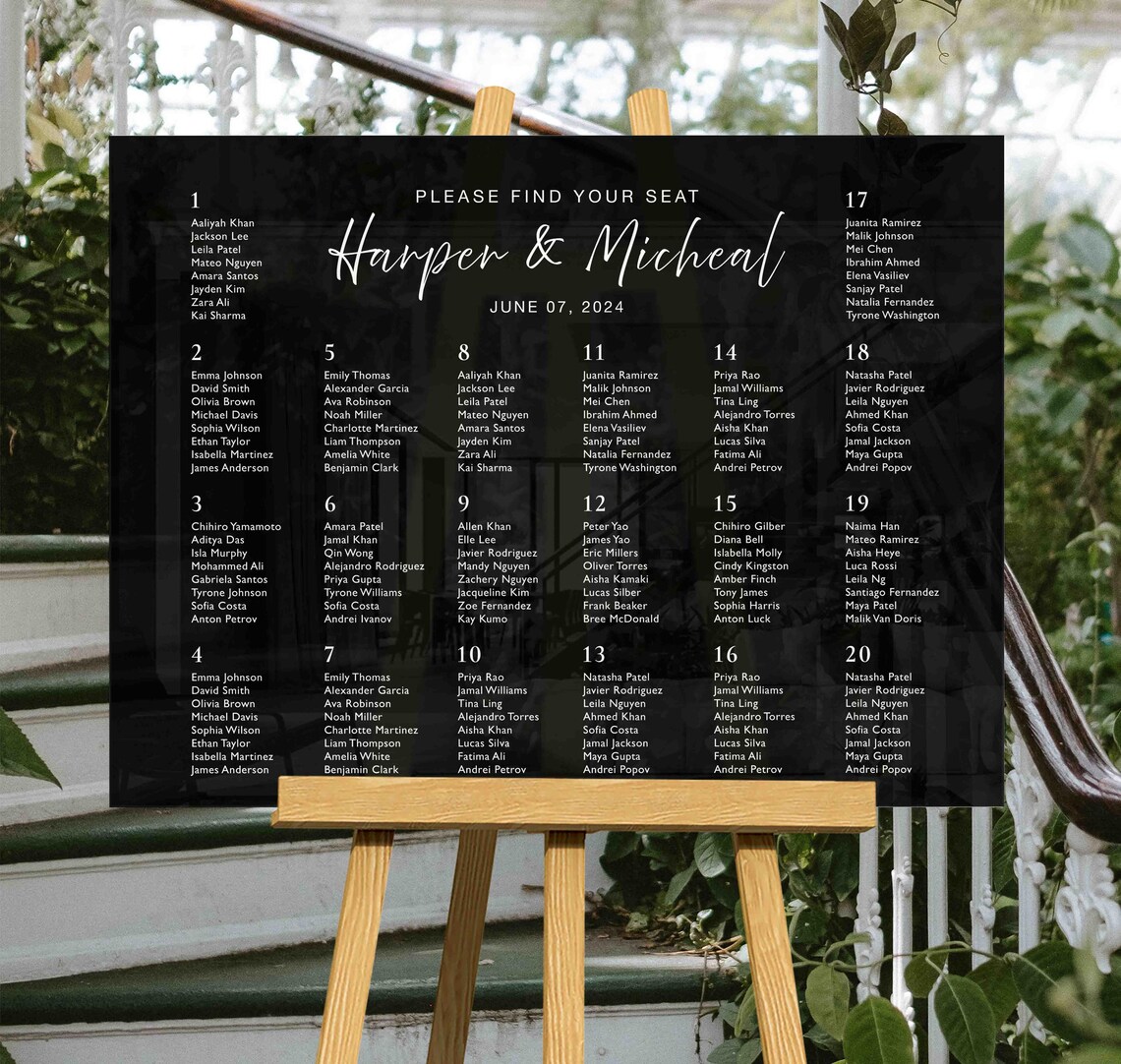 Wedding Seating Chart Acrylic Sign | Acrylic Table Seating Chart ...