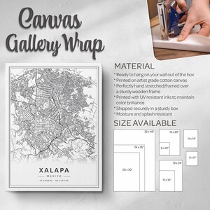 Xalapa Mexico Street Map Print | Acrylic Glass Xalapa City Map Print ...