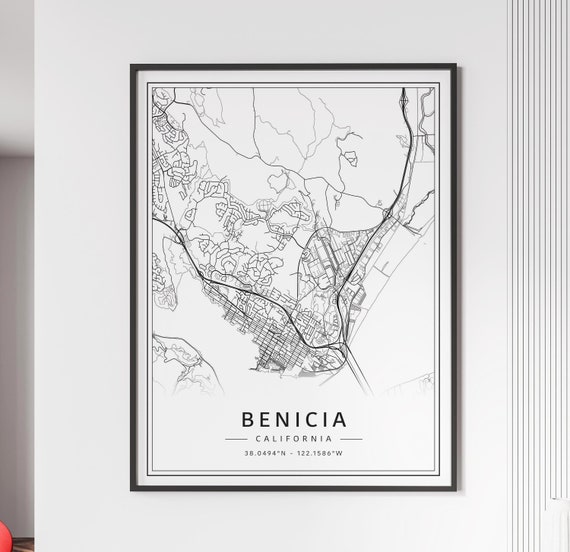 Mapa De Benicia, California Benicia, California Scandinavian City Map