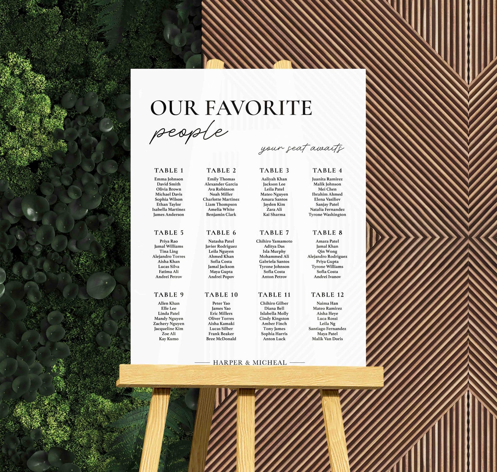 Wedding Seating Chart Acrylic Sign | Acrylic Table Seating Chart ...