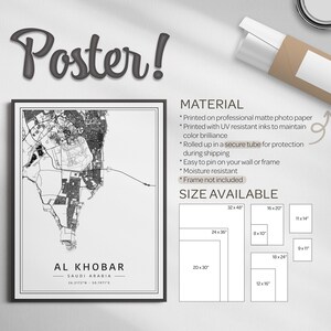 Al Khobar Street Map Print Acrylic Glass Al Khobar City Map Print ...