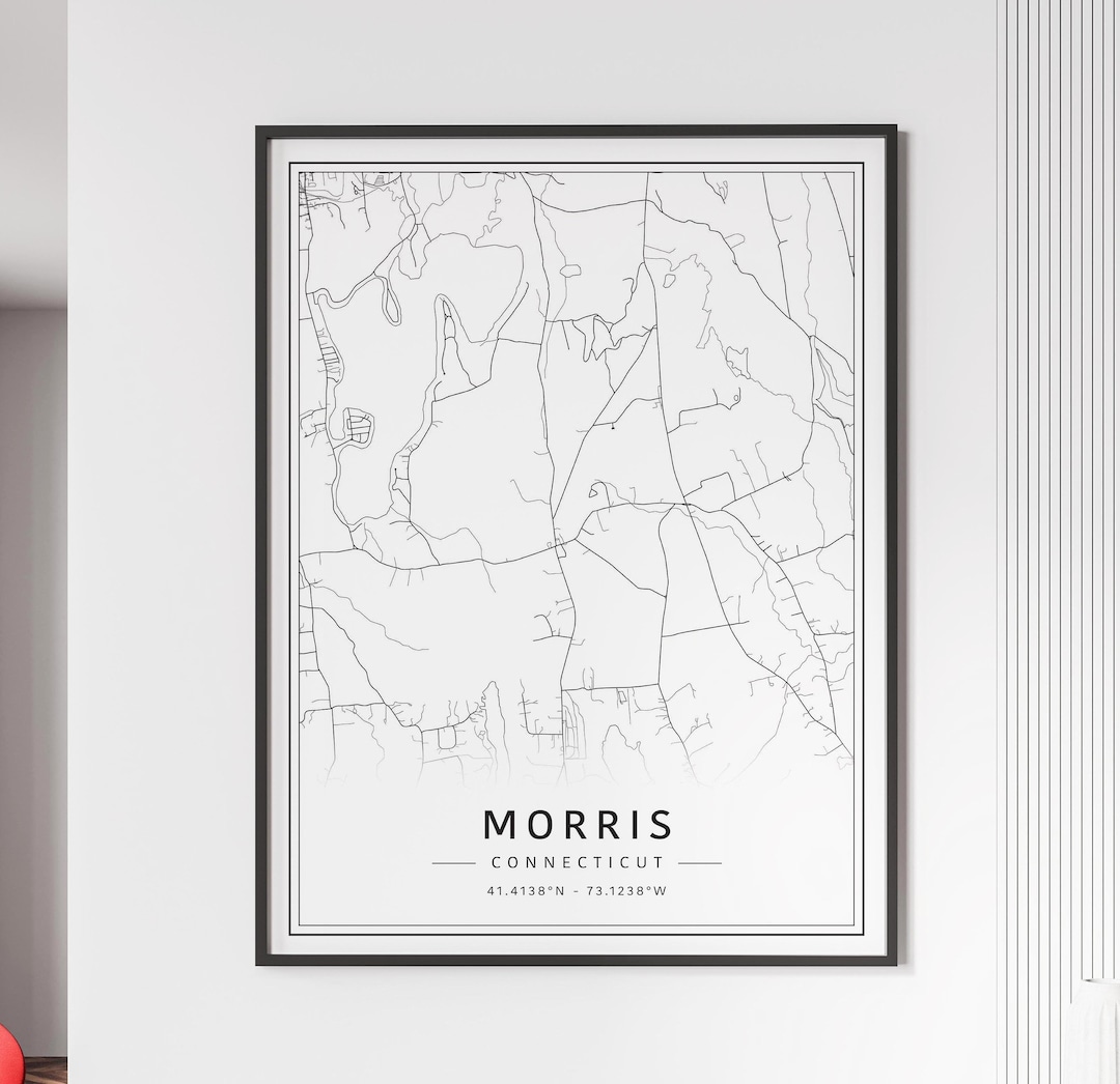 Morris Connecticut Street Map Print | Acrylic Morris City Map Print ...