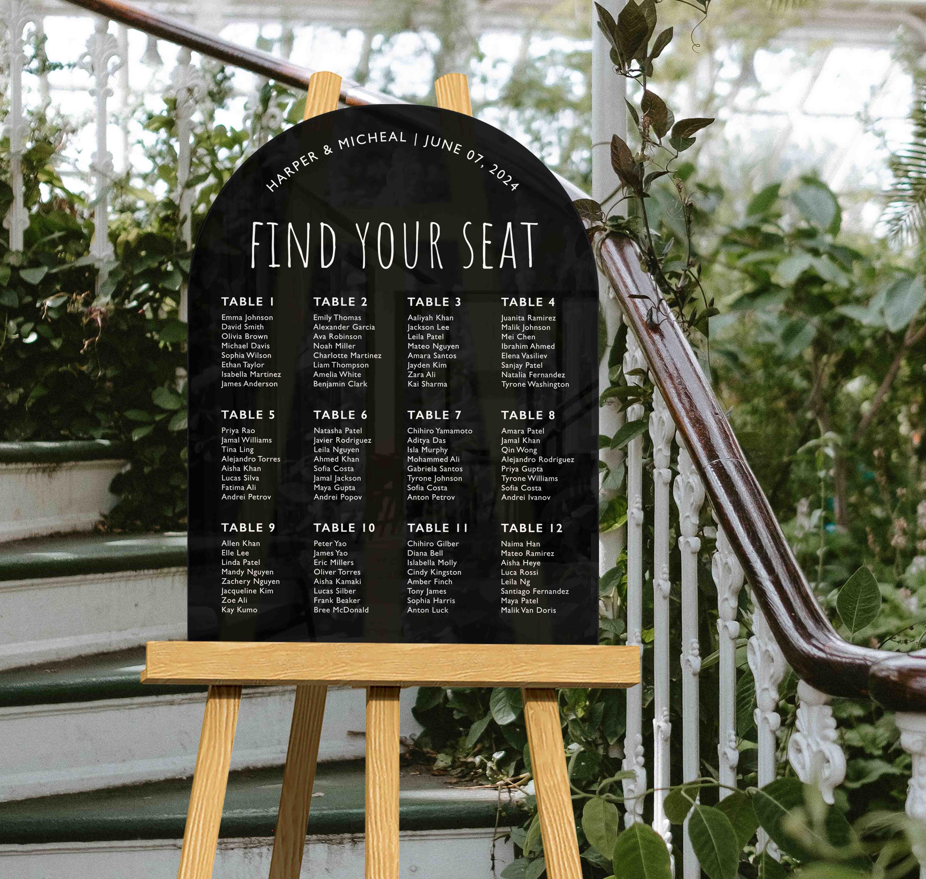 Wedding Seating Chart Acrylic Sign Acrylic Table Seating Chart Wedding ...